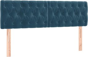 Box spring postel s matrací a LED tmavě modrá 160x200 cm samet 3134595
