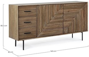 BIZZOTTO příborník DARSEY se 3 šuplíky a 2 dvířky 83x160 cm 0746872
