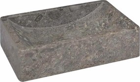 Umyvadlo 45 x 30 x 12 cm mramor šedé s vysokým leskem 149156