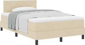 Postel s boxspringem s čelo Krémová 120 x 200 cm textil 3338760