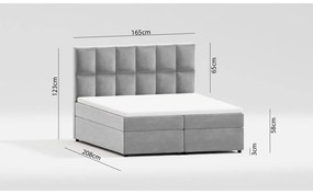 Světle šedá boxspring postel s úložným prostorem 160x200 cm Flip – Ropez