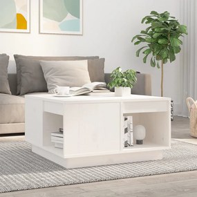 Konferenční stolek bílý 60x61x32,5 cm masivní borové dřevo