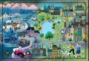 Clementoni - Puzzle - Disney mapa 101 Dalmatinů / 1000 dílků / od 10 l