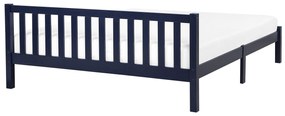 Dřevěná postel 160 x 200 cm tmavě modrá FLORAC Beliani