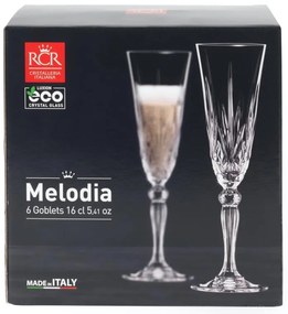 RCR MELODIA SKLENICE NA ŠAMPAŇSKÉ 160ML SADA 6 KS