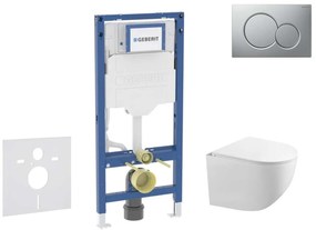 Geberit Duofix - Set předstěnové instalace, klozetu Gaia a sedátka softclose, tlačítko Sigma01, lakovaný matný chrom SANI11CA1129B