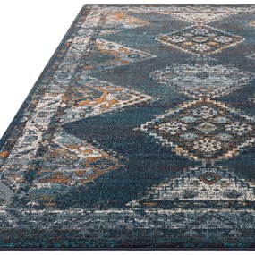 Modrý  koberec Cure Blue Retro Rozměry: 195x290 cm