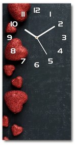 Wallmuralia Nástěnné hodiny tiché Srdce na tabuli 30x60 cm