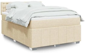 Box spring postel s matrací krémová 140x190 cm textil 3287082