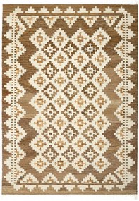 Diamond Carpets koberce Ručně vázaný kusový koberec M. Kelim DE 2262 Brown Mix ROZMĚR: 160x230
