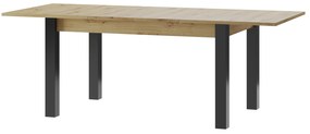 Jídelní stůl Lorren 40 (dub artisan + černá matná) (pro 6 až 8 osob). 1068170