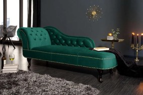 Designová lenoška Chesterfield zelený samet