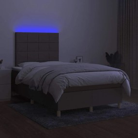 Box spring postel s matrací a LED taupe 120x190 cm textil 3270250