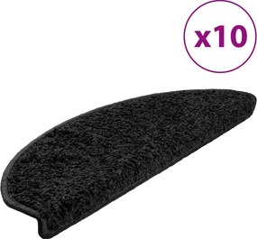 Schodové rohože 10 ks 65 x 21 x 4 cm černé, půlkulaté, velké 149801