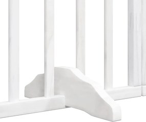 Zábrana pro psy s dvířky skládací 8 panelů bílá 640 cm topol 3155566