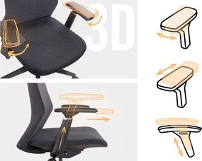 Ergonomická kancelářská židle MOSH Airflow 502 – černá
