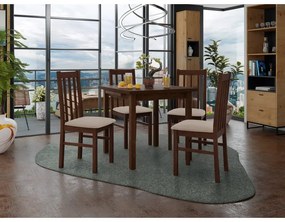 Rozkládací jídelní stůl se 4 židlemi AL14, Barva dřeva: ořech-L, Potah: 25x - Paros 2