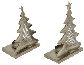 Vánoční kovový  svícen STROM Iride s podložkou na svíci -  22 cm