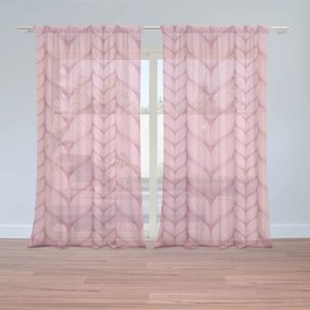 Sablio Záclony Střídajíci růžové pletení: 2ks 150x250cm
