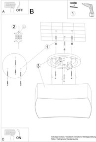 Sollux SL.1054 - Stropní svítidlo SQUARE 2xE27/60W/230V bílá