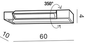 LED nástěnné svítidlo Dali 60 4000K černé