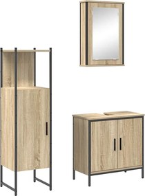 Sada koupelnového nábytku 3 ks Hnědá 60 x 30 x 60 cm 3345149