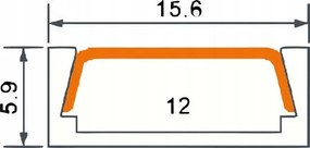 ECOLIGHT LED hliníkový profil 2m pro povrchovou montáž - SADA