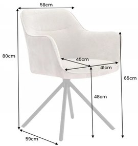 Designová otočná židle Rahiq šampaňský samet