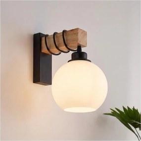 BRILAGI - Nástěnné svítidlo WOOD GLASS 1xE27/60W/230V borovice/černá/bílá