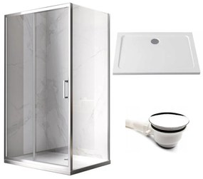 BPS-koupelny Obdélníkový sprchový kout HYD-OK103B 110x80 chrom/transparent + vanička HYD-OSV-ST03A bílá