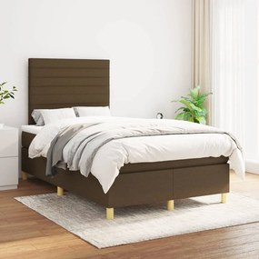 Box spring postel s matrací tmavě hnědá 120x200 cm textil 3142404