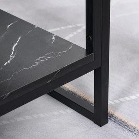 HOMCOM Moderní konferenční stolek se 2 policemi 106 x 50 x 47 cm Černý