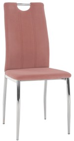 Kondela Jídelní židle, růžová Velvet látka / chrom, OLIVA NEW