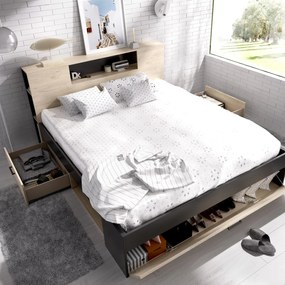 Aldo Manželská postel s úložným prostorem Lanka graphite