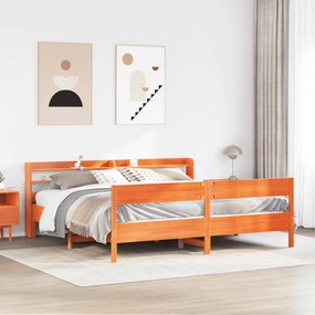 Postel bez matrace voskově hnědá 200 x 200 cm masivní borovice 3306917
