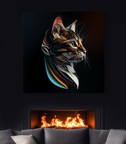 Obraz na plátně - Kočka Papírová skládanka FeelHappy.cz Velikost obrazu: 80 x 80 cm