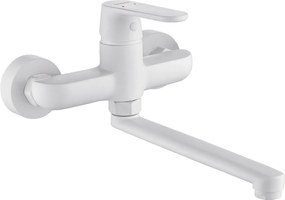 Kuchinox Dima, nástěnná dřezová baterie 150mm, bílá matná, LAV-BQD_680D