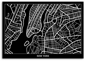 Obraz na plátně Mapa města New York - 60x40 cm