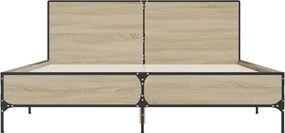 Rám postele dub sonoma 160 x 200 cm kompozitní dřevo a kov 3280008