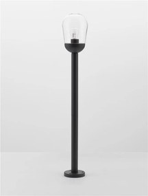 NV 9060196 Venkovní sloupkové svítidlo OMIKA tmavě šedý hliník a čiré sklo E27 1x12W 220-240V bez žárovky IP54 - NOVA LUCE