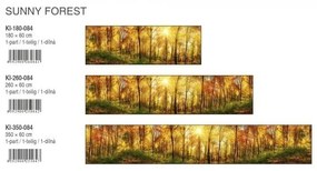 DIMEX | Fototapeta do kuchyně Slunečný les KI-350-084 | 350 x 60 cm | zelená, žlutá, oranžová