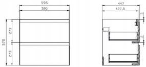 Cersanit Moduo, koupelnová skříňková souprava s umyvadlem na desku 80x45x95 cm, bílá lesklá-dub, S801-443