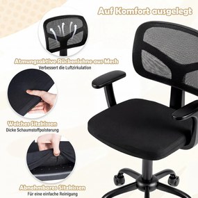Costway Ergonomická dětská psací židle s nastavitelnou výškou a – černý