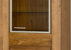 Vitrína Velvet II 11 75 cm z masivu pravá s LED osvětlením dub Rustikal