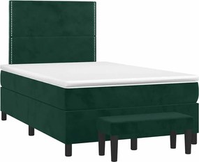 Box spring postel s matrací tmavě zelená 120 x 200 cm samet 3137776