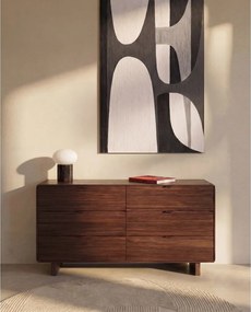 Komoda v dekoru ořechu v tmavě přírodní barvě 120x75x50 cm Norlen – Kave Home