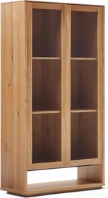 Vitrína v dekoru dubu v přírodní barvě 100x185 cm Alguema – Kave Home