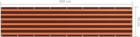 Balkónová zástěna oranžovo-hnědá 90 x 400 cm oxfordská látka 134929