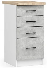 Kuchyňská skříňka OLIVIA S40 SZ4 - bílá/beton