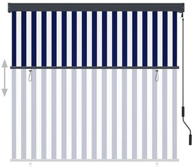 vidaXL Marketos Venkovní roleta 160 x 250 cm modrobílá